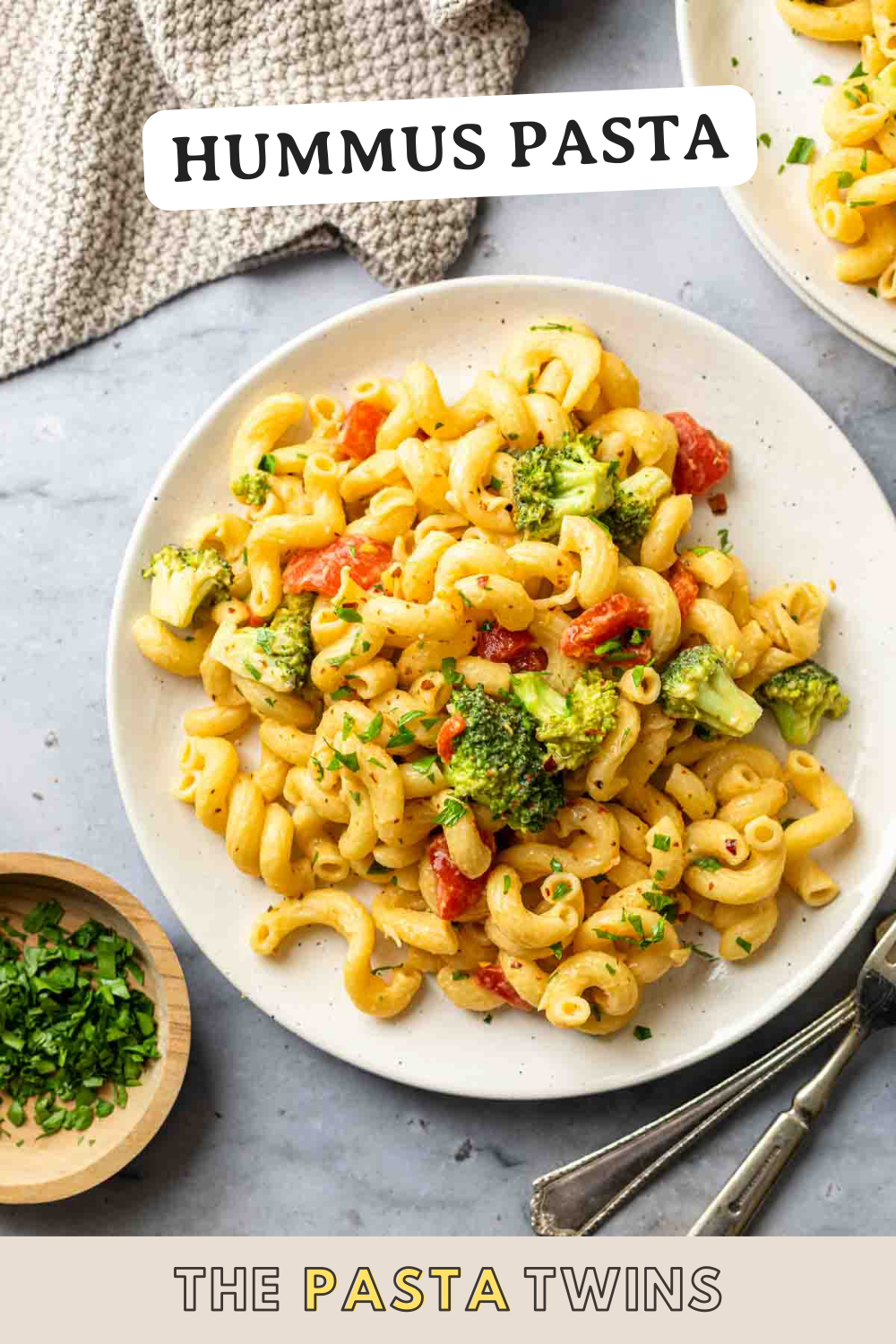 Hummus Pasta - The Pasta Twins