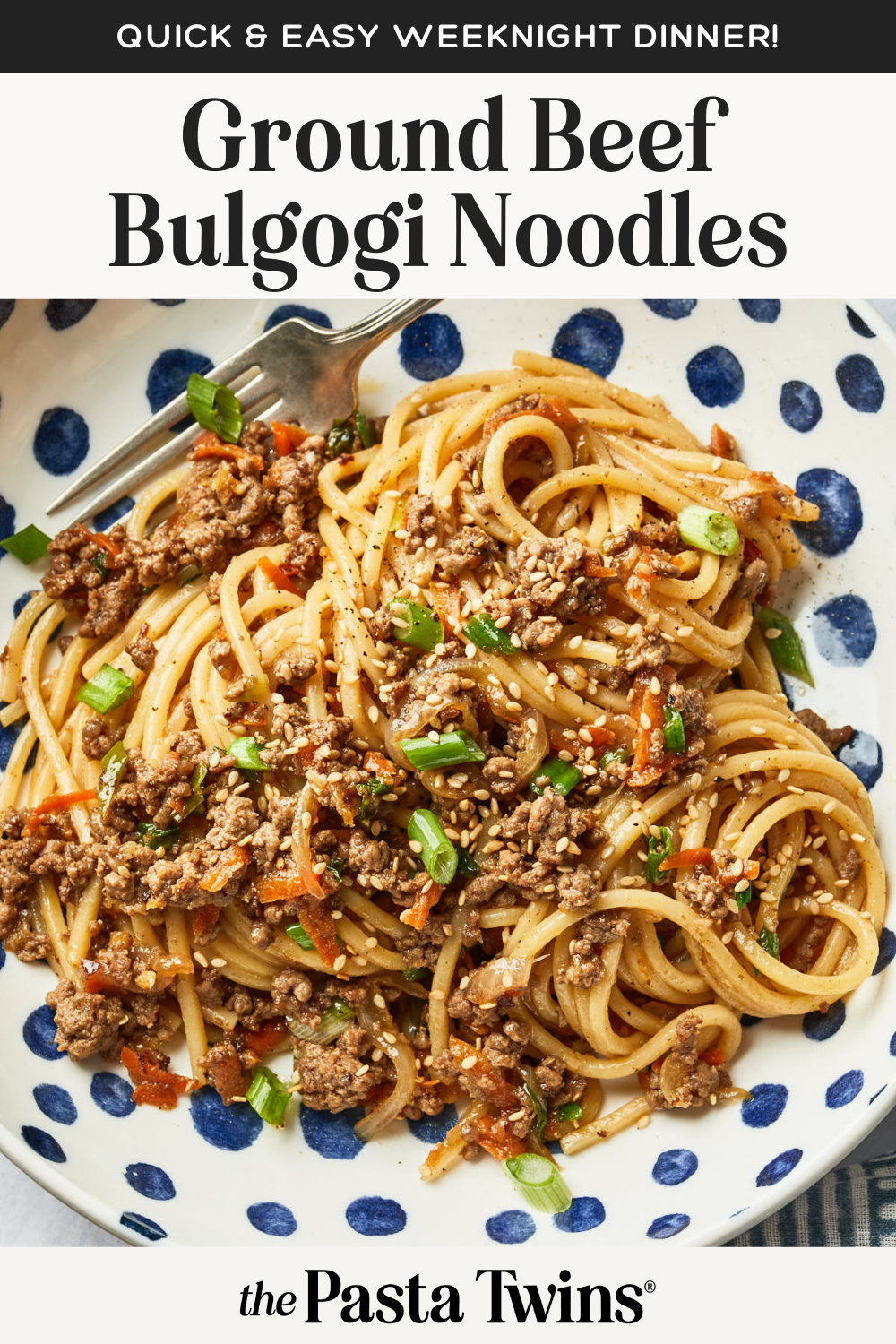 Ground Beef Bulgogi Noodles - The Pasta Twins